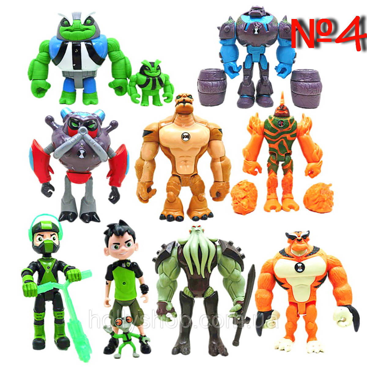 Игровой Набор Ben 10. 11 Фигурок Героев 3-13 См Бен 10 + Свет Бентен ...