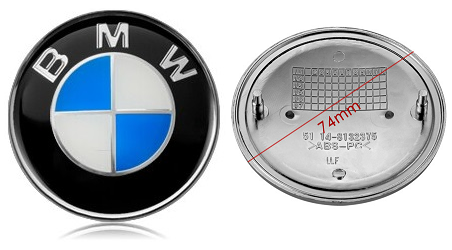 Эмблема Логотип BMW БМВ 74 Мм на Капот Багажник Е32 Е34 Е36 Е38 Е39 Е46 ...
