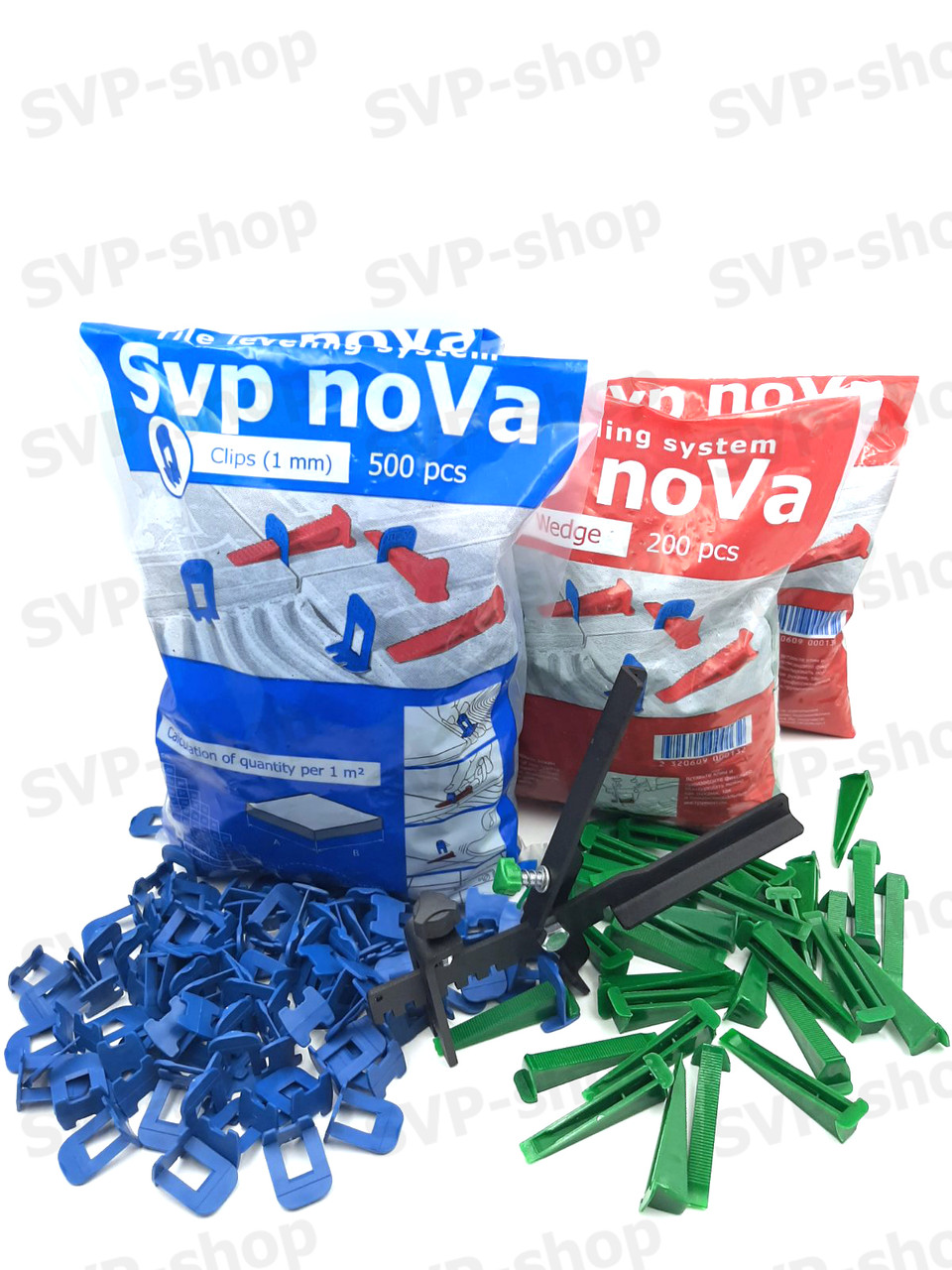 Система Выравнивания Плитки NOVA (Основа 1000шт 1мм + Клин 400шт ...