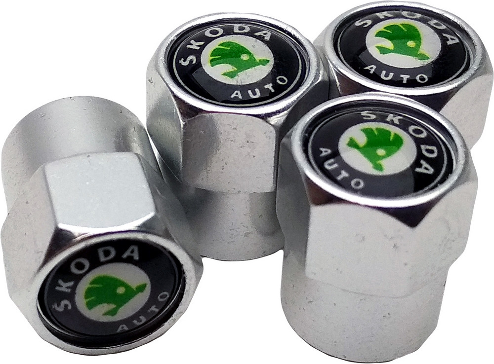 Колпачки на Ниппель Skoda (4 шт) Silver (ID#1097698731), цена: 95 ...