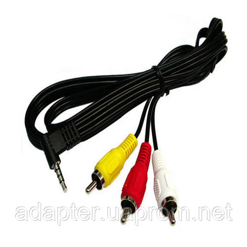 Кабель AV mini-jack 3.5 мм 4 pin - 3 RCA видео (hub_np2_0245) (ID ...