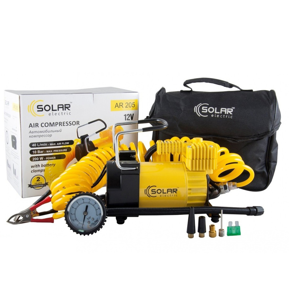 Автомобільний компресор Solar AR205 однопоршневий 40 л/хв 12 В (ID ...