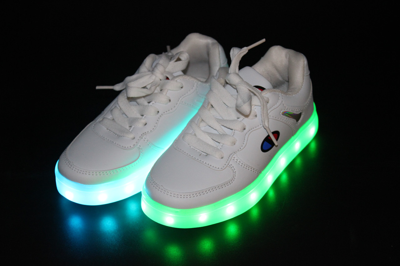 Белые светящиеся Led кроссовки на usb зарядке, с подсветкой, со ...