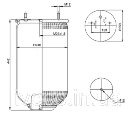 Купити Пневмоподушках, пневморесора SAF 5840226S-RM 4022NP02 ...