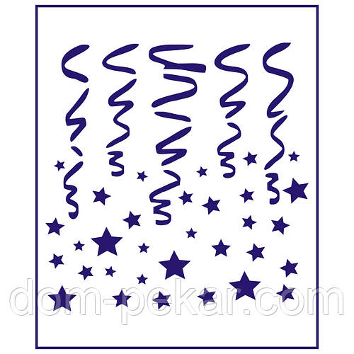 Трафарет Фон Ленточки-звездочки 11*10.5 см (TR-2) (ID#1100217633), цена ...
