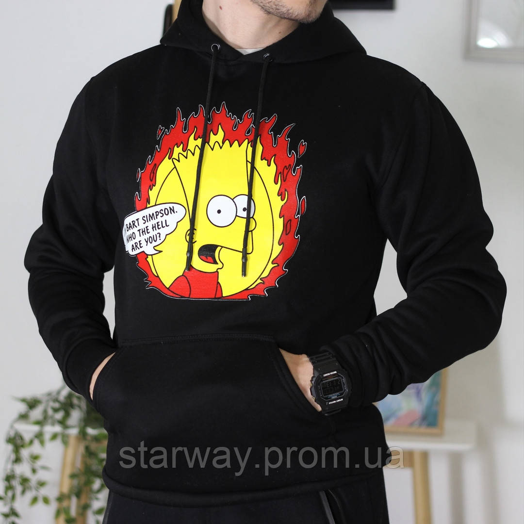 Худі bart simpson | чорна толстовка барт сімпсон L (ID#2389583446 ...