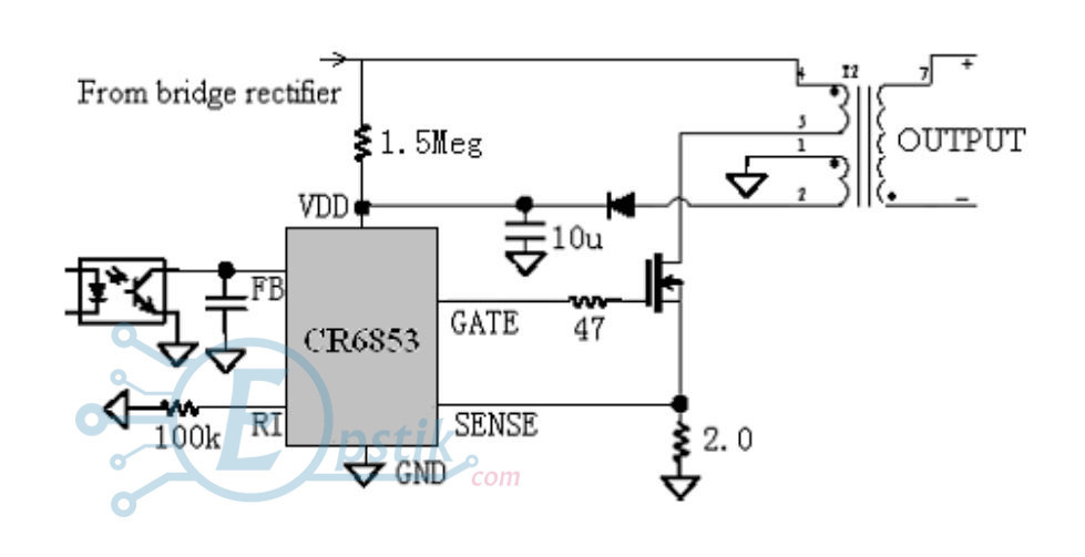CR6853, контролер живлення з низьким рівнем електромагнітних перешкод ...