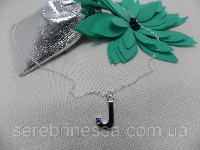 Подвеска Буква J покрытие серебро 925 проба (ID#1103057826), цена: 260 ...