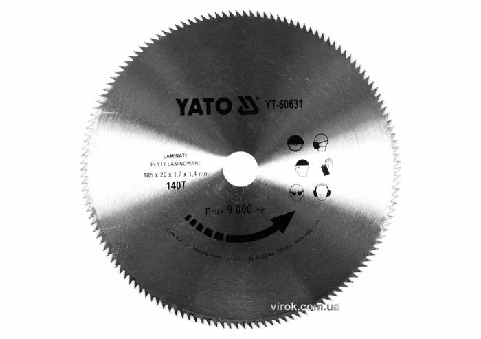 Купить Диск пиляльний по ламінованих плитах, ламінату YATO: Ø=180x1 ...
