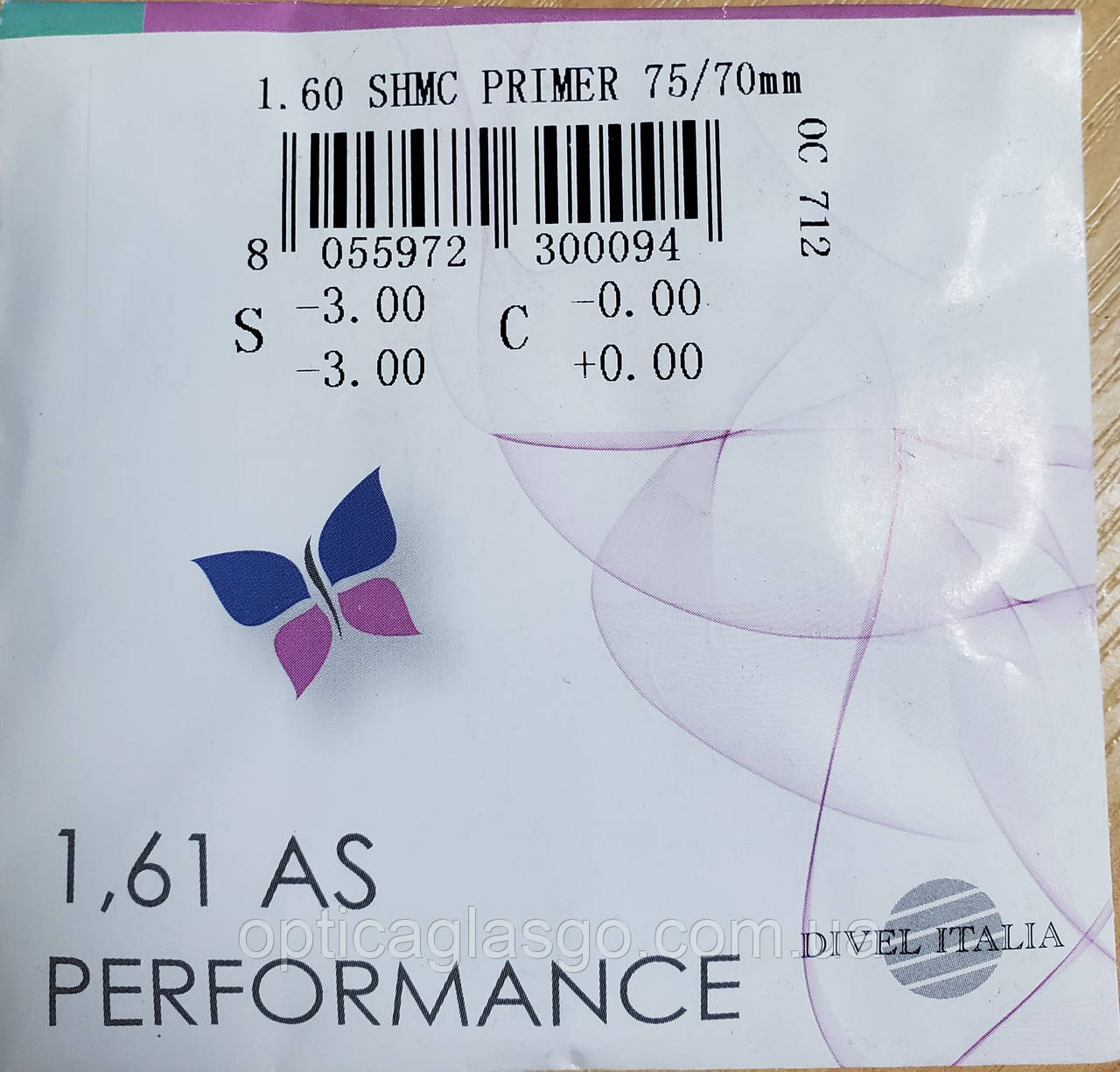 Линза Divel Italia 1.61 AS Performance: продаж, ціна у Києві. Лінзи для ...