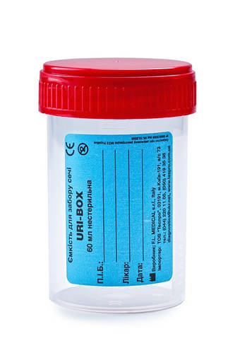 Емкость для забора мочи URI-BOX 60мл (нестерильная) FL Medical, цена 5. ...