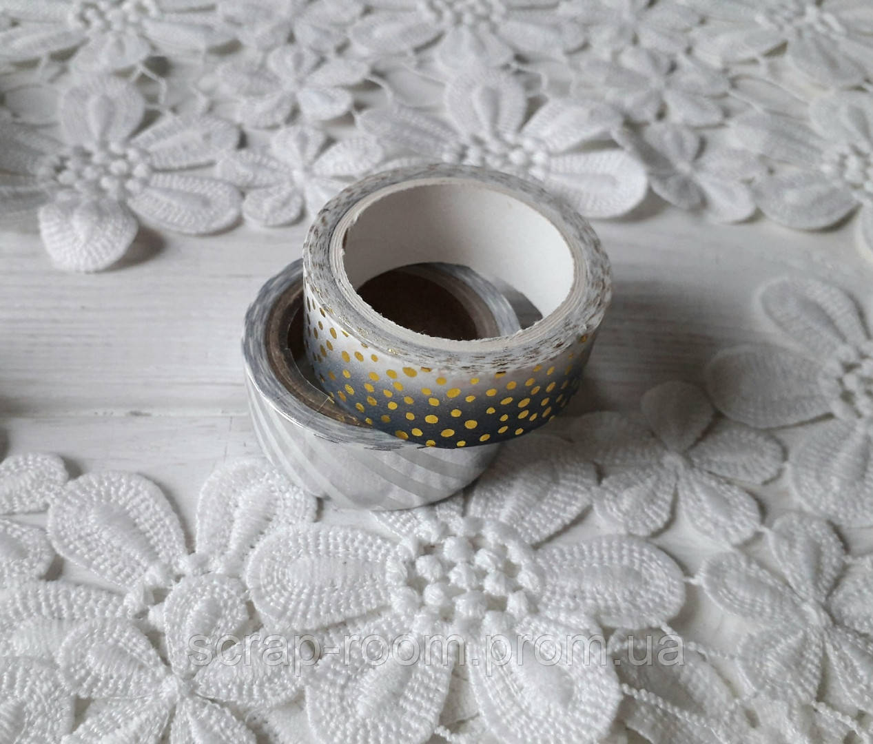 Скотч декоративний фольгований, скотч із малюнком смужка, ширина 1,5 см ...
