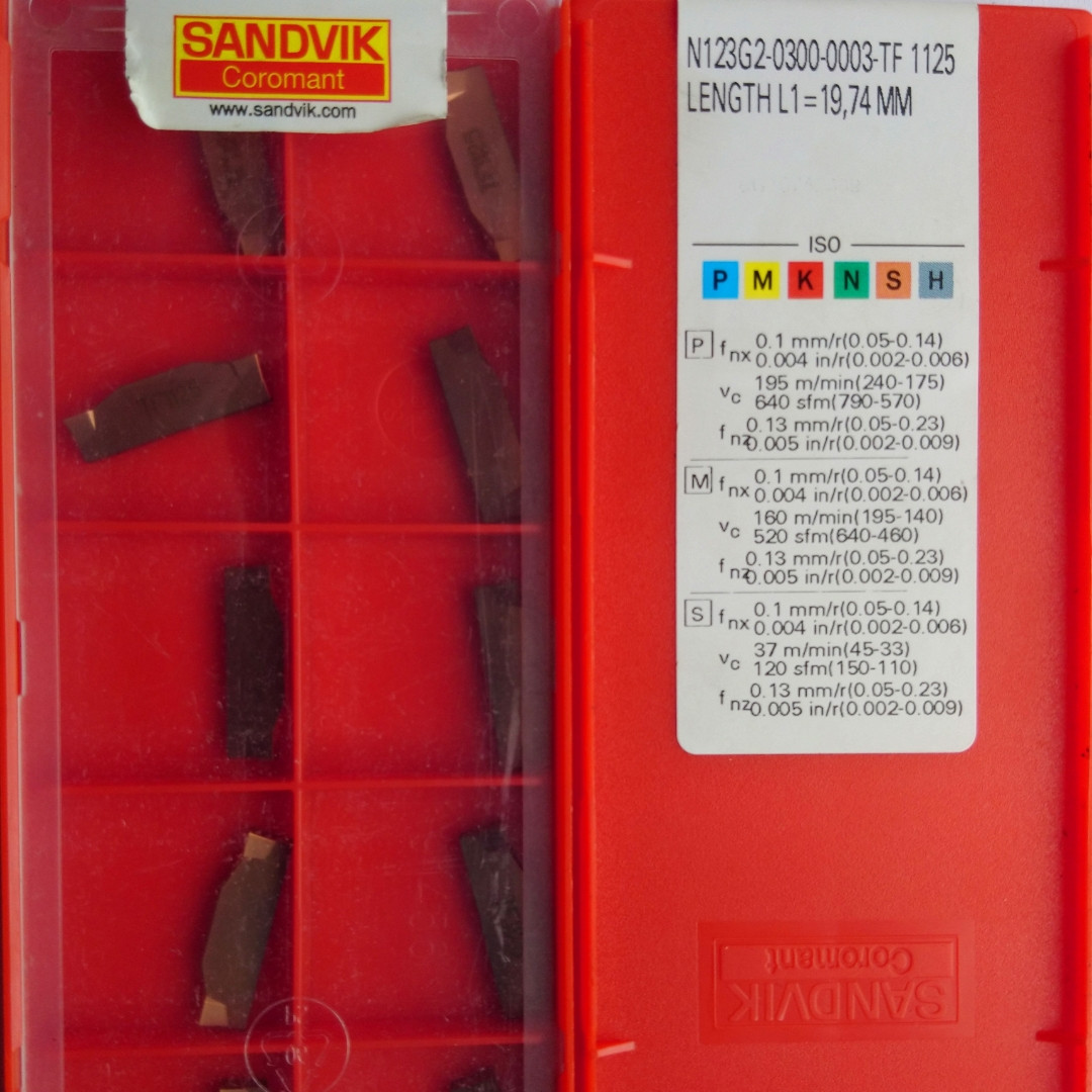 Пластина N123G2-0300-0003 TF 1125 Sandvik Original відрізна канавкова ...