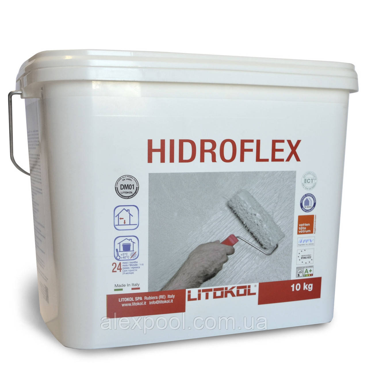 Litokol HIDROFLEX 10 кг Эластичная гидроизоляционная мембрана, однокомпонентная, готовая к ...