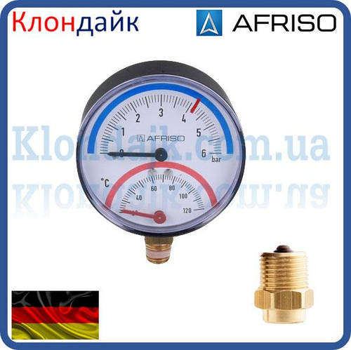 Термоманометр радиальный Afriso TM 80 20-120°C от 0 до 6 бар (ID#1115558890), цена: 759 ...
