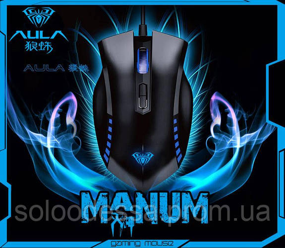 Миша ігрова Aula Manum, USB, 7D, оптична 2000DPI, LED-підсвітка 3 ...