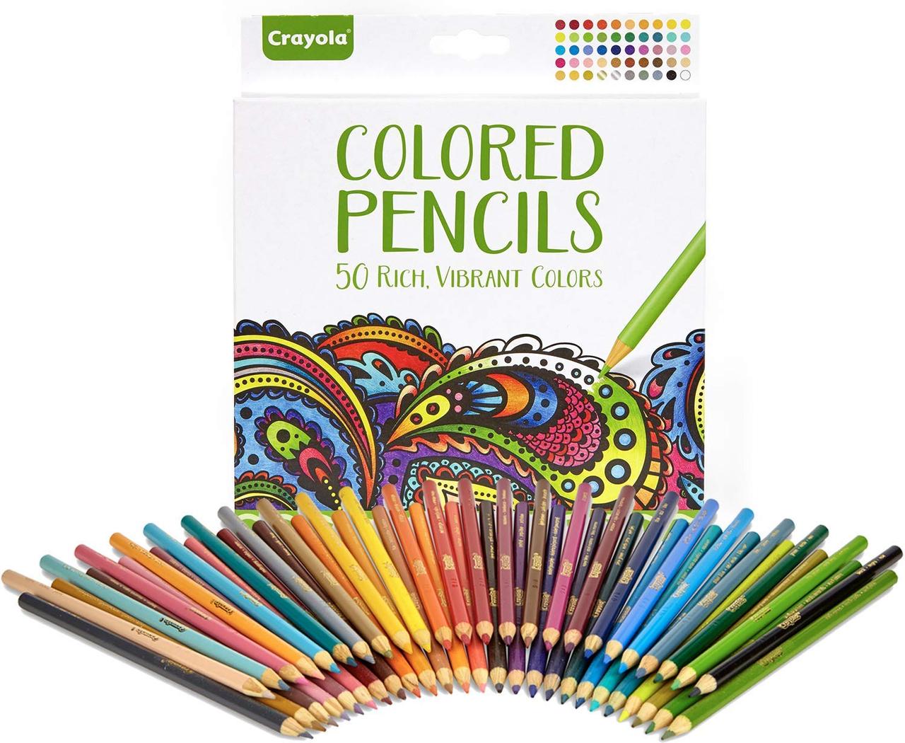 Crayola Цветные карандаши 50 цветов Different Colored Pencils для ...