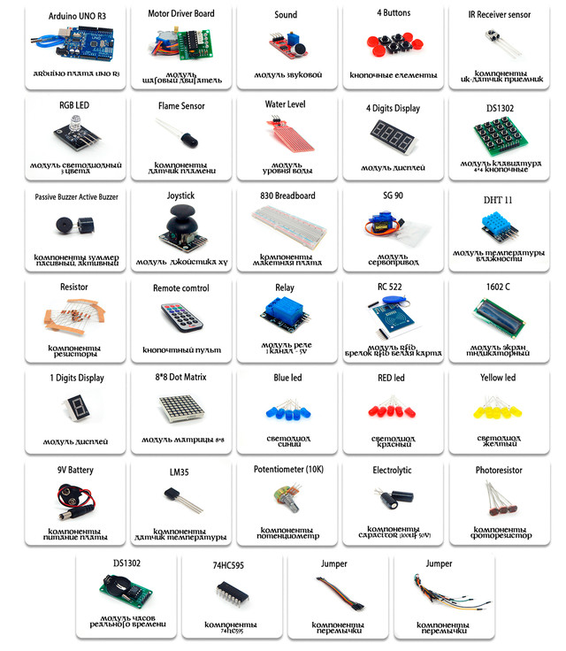 Arduino Uno Набор Starter Kit на базе Uno R3 Box Обучение Pdf 📖