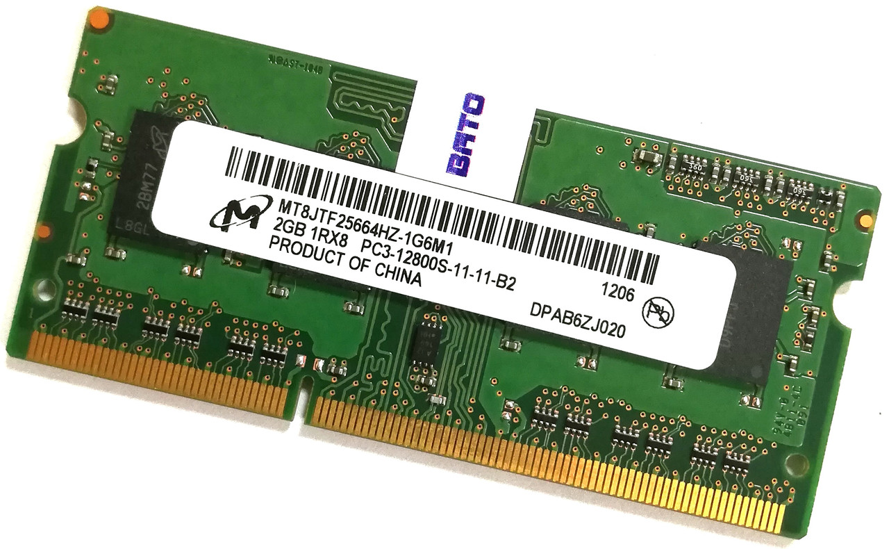 Оперативная память для ноутбука Micron SODIMM DDR3 2Gb 1600MHz 12800s ...