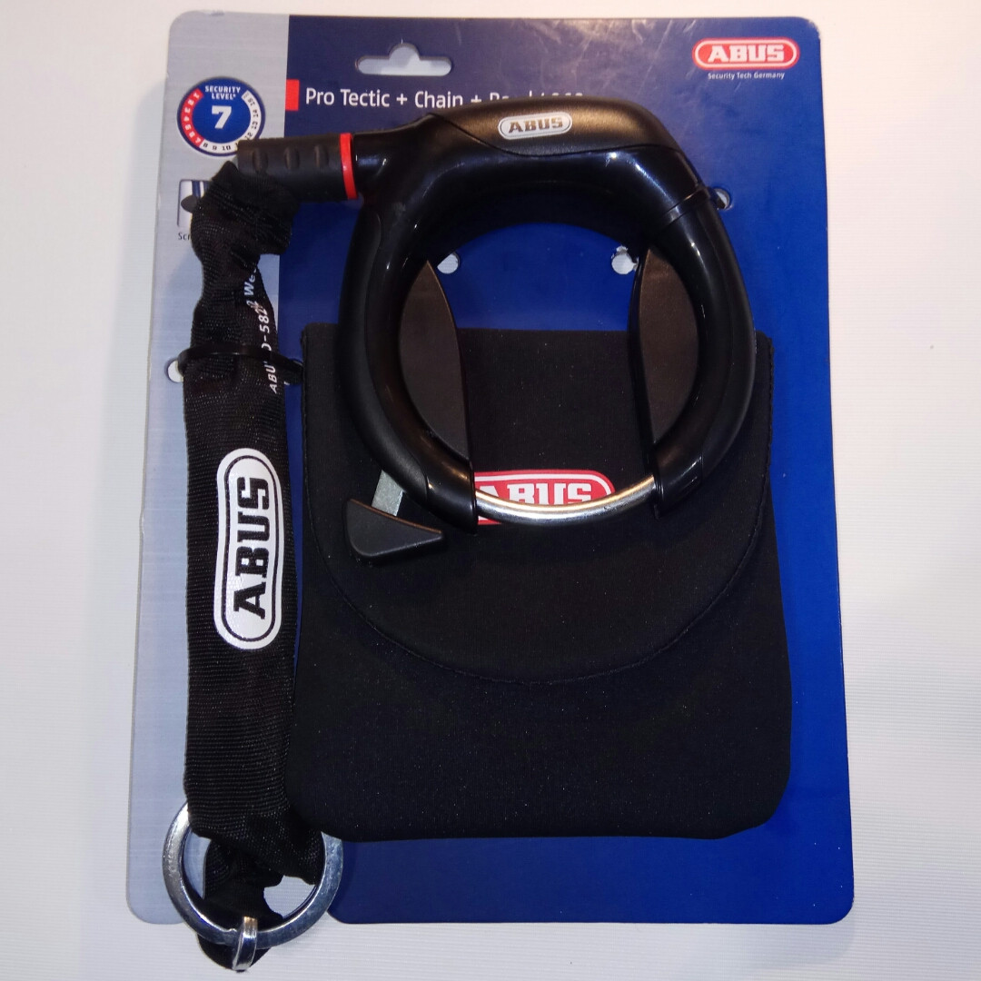Велозамок Abus Pro Tectic 4960 Lh Nkr набор+трос 6ks/85+сумочка чёрный ...