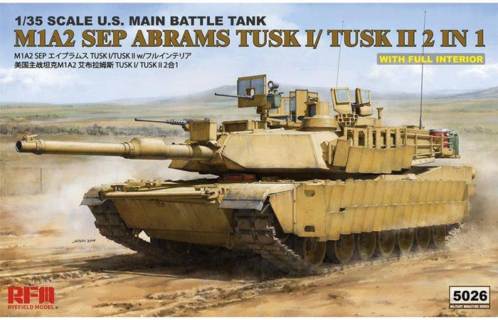 M1A2 TUSK I/ TUSK II сборная модель американского танка ABRAMS. RFM RM ...