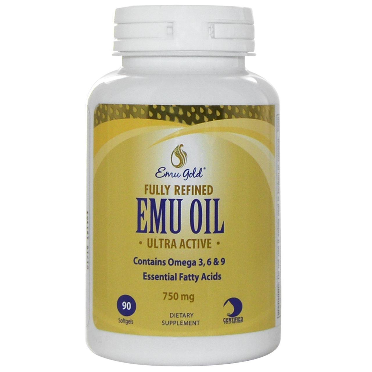 Emu Gold, Полностью Рафинированное Ультра Активное Масло Эму, 750 Мг ...