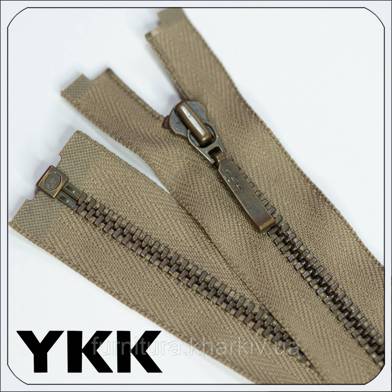 Молния металлическая №3 YKK длина 75 cм фисташкового цвета: продажа ...