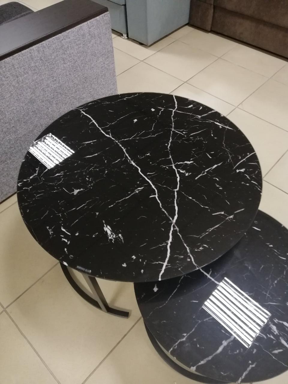 Журнальный Столик-трансформер Каленое Стекло ,черный Мрамор — Купить ...