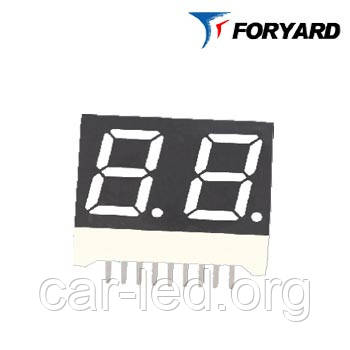 Червоний світлодіодний семисегментний індикатор 2-розрядний FYD-5622 FS ...