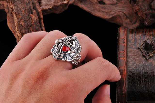 Мужское Серебряное Большое Кольцо Крест Флер - Де - Лис 17,45 Гр 20 ...