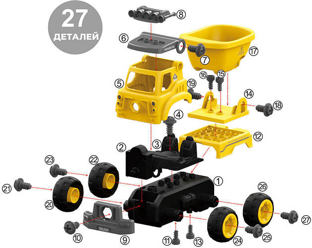 Купити Самоскид Hulna на р/у конструктор 27 деталей (LM8016-YZ-1), ціна ...