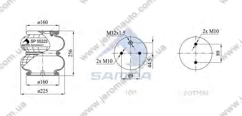 Пневморессора, бублик двойной в сборе SAF \4229100501 \ SP 55225-2P06 ...