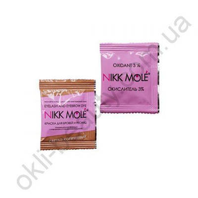 Краска Nikk Mole для бровей и ресниц в саше, тон темно-коричневый, цена ...