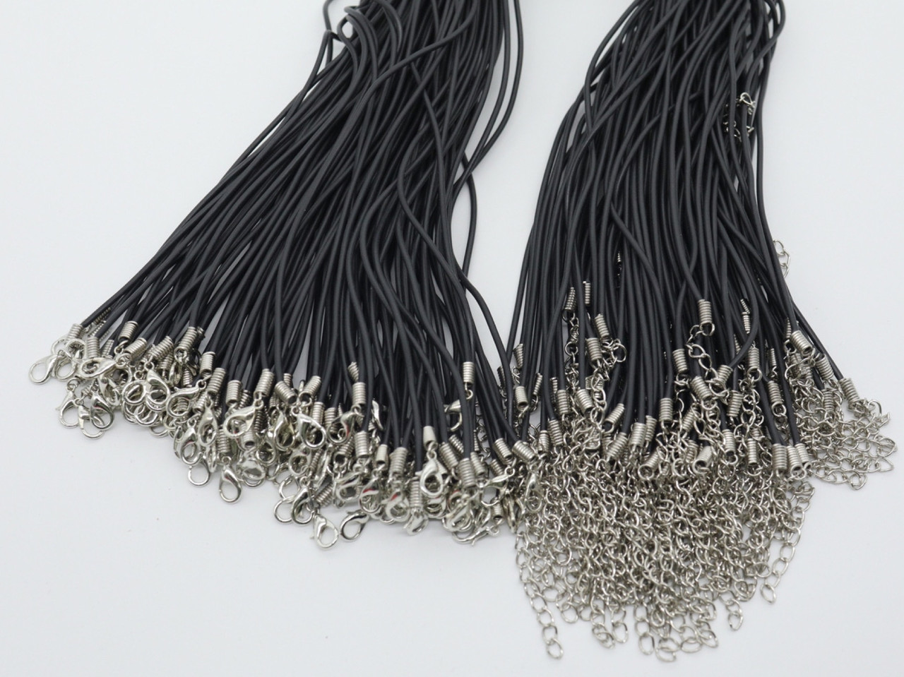 Черный Шнурок на шею с застежкой прутик с карабином 50 см. Ремешок ...