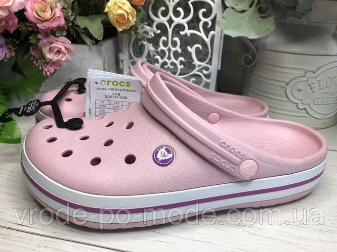 Купить Женские кроксы матовая пудра, летние сабо нежно розовые Crocs ...