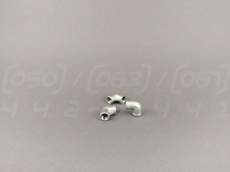 Косинець з внутрішніми різьбами Ду 6 (1/8") з нержавіючої сталі, 90 ...