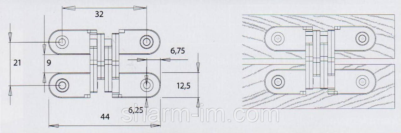 Купить Петля торцевая Siso 180 град. Ломберная, цена 136.06 ₴ — Prom.ua ...