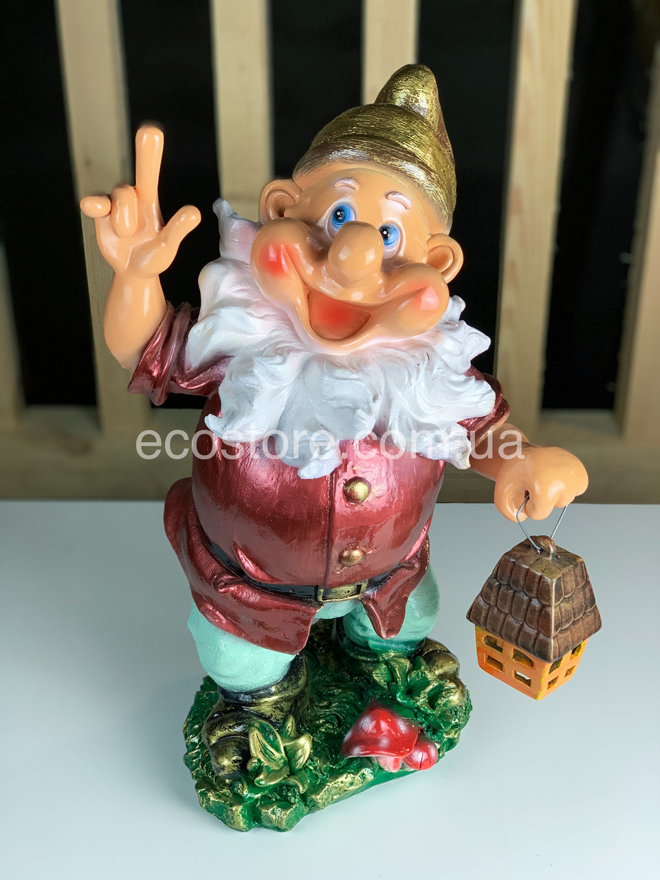 Садова фігура Гном із ліхтарем ср Н 51см продаж ціна у Житомирі Садові паркові