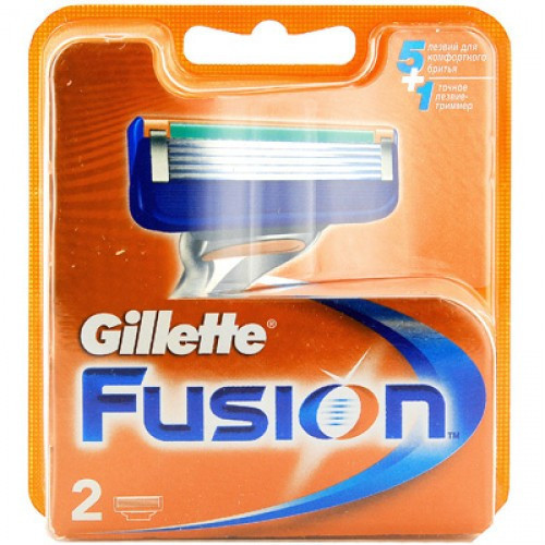 Сменные Кассеты для Бритья Gillette Fusion 2шт. в Упаковке — Купить ...