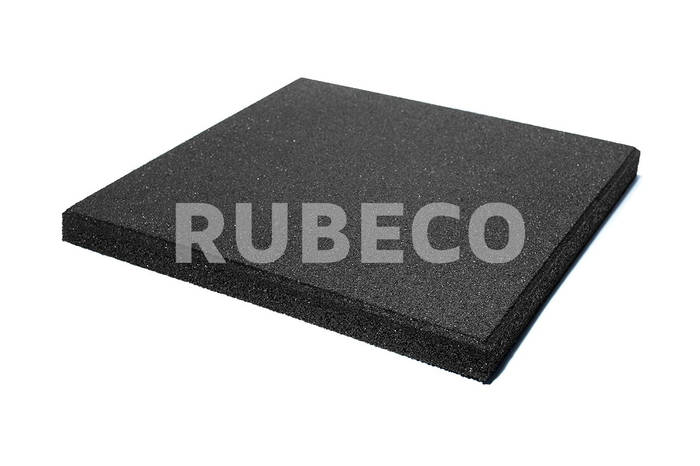 Резиновая плитка 500х500х20 мм TM Rubeco. Резиновые плиты черные ...