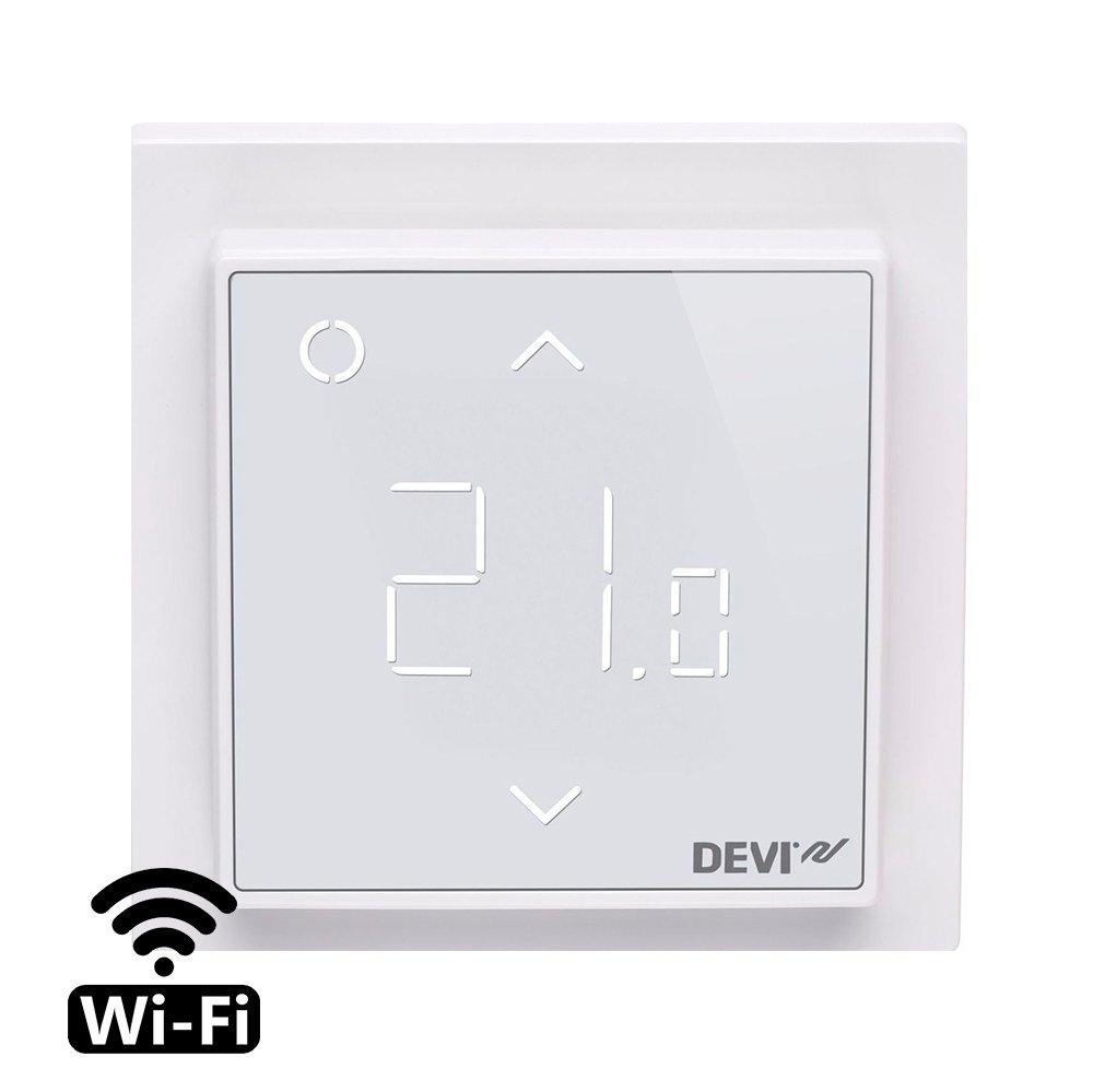 Терморегулятор DEVIreg Smart Pure White (Белый) Wi-Fi / программируемый / для теплого пола ...