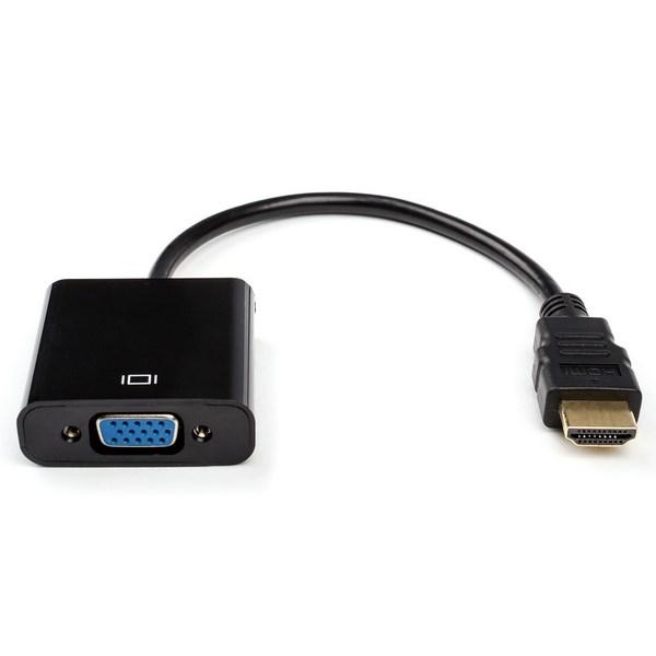 Переходник HDMI > VGA (HDMI Папа > VGA Мама) Atcom, Кабель 10см, Black ...