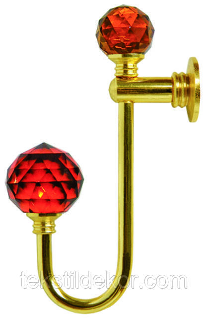 Держатель Подхват для Штор Металлический с Янтарным Хрустальным Шариком ...