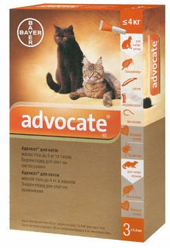 Купить Advocate Капли Адвокат от блох и клещей для кошек и котят до 4 ...