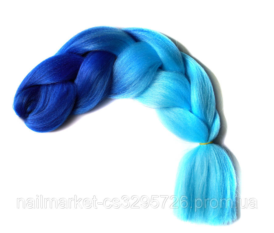 Канекалон (Премиум Качество!) - 2-х Цветные (омбре) Синий Голубой ...