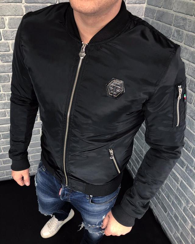 Купить Бомбер мужской Philipp Plein D2019 матовый черный размер S, цена ...