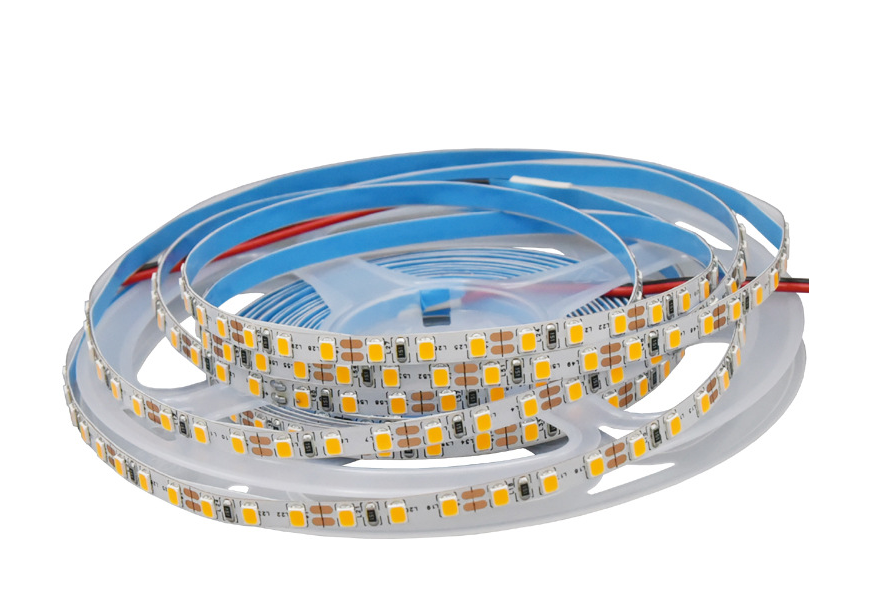 Светодиодная лента LEDTech smd 2835 120led/м 12v ip20 нейтральный белый (4200К) премиум на синем ...