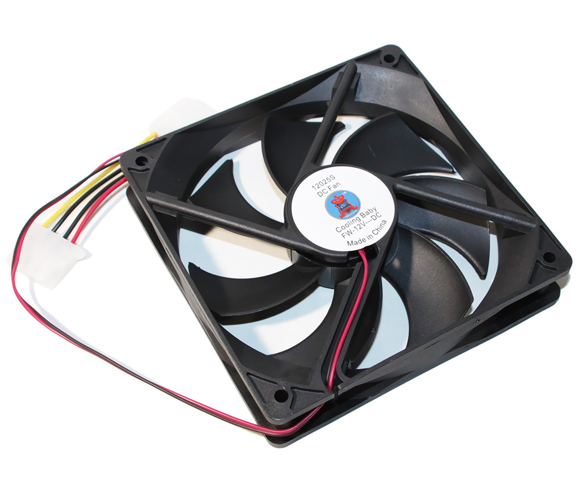 Кулер для корпуса 120 mm Cooling Baby 12025S черный лак, 120x120x25мм HB 1200 об/мин 25дБ (ID ...