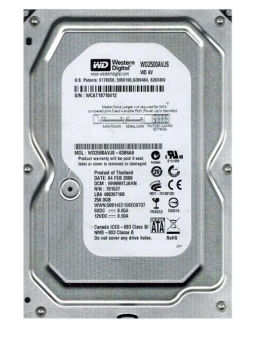 Жесткий диск HDD SATA 250GB WD AV 7200rpm 8MB (WD2500AVJS), ціна 280 ...