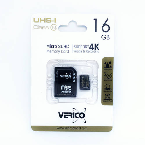 Купить Карта памяти Verico Micro SDHS 16 GB + адаптер, цена 185 ₴ — Prom.ua (ID#1153897673)
